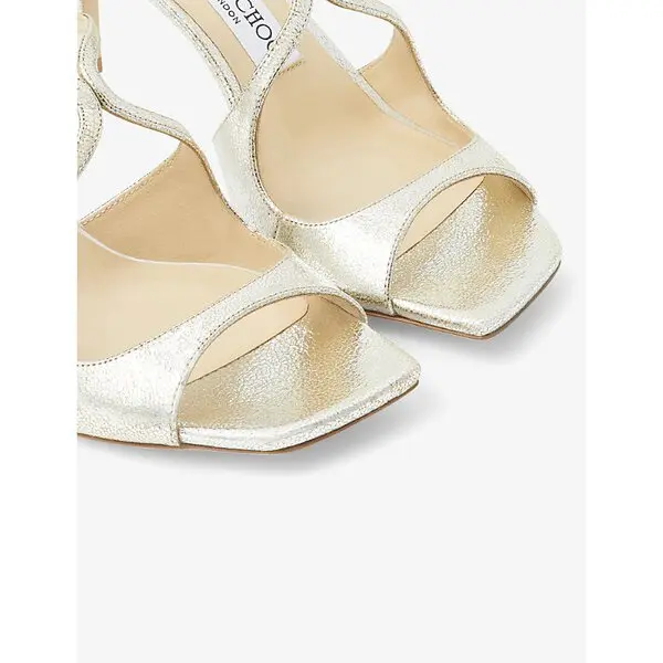 JIMMY CHOO Anise 75 Glitter-effect Heeled Sandals - Champagne