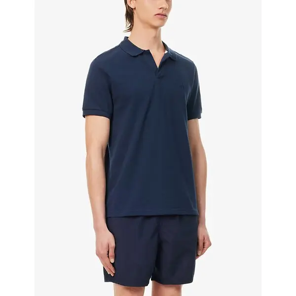 Vilebrequin Palatin Logo-embroidered Cotton Polo Shirt - Bleu Marine