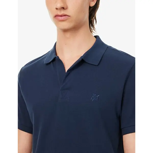 Vilebrequin Palatin Logo-embroidered Cotton Polo Shirt - Bleu Marine