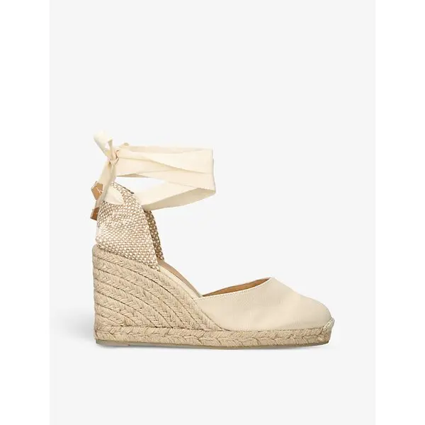 CastaÑer Carina Cotton Wedge Espadrilles - Cream