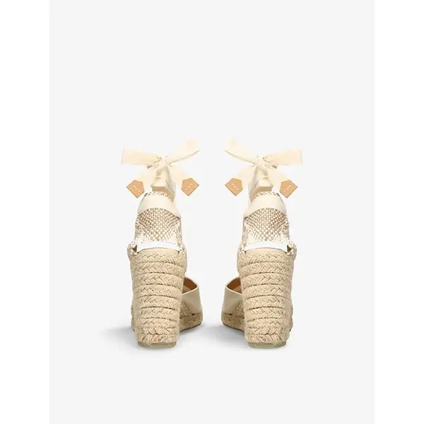 CastaÑer Carina Cotton Wedge Espadrilles - Cream