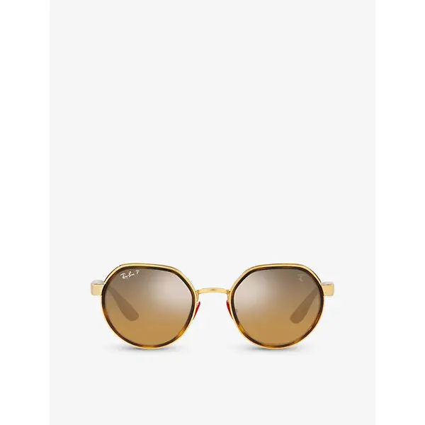 Ray-ban Scuderia Ferrari Irregular-frame Sunglasses - Gold