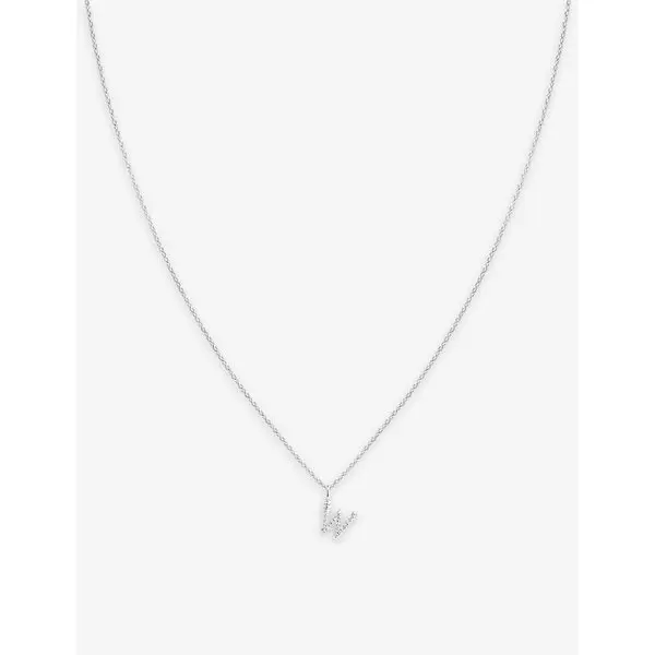 ASTRID & MIYU Initial Pendant Necklace - Rhodium