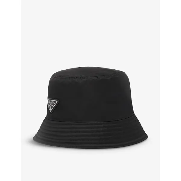Prada Logo-plaque Nylon Bucket Hat - Black