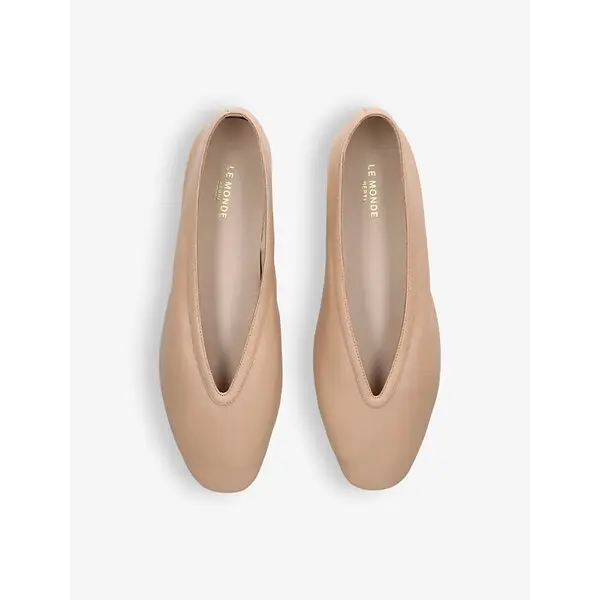Le Monde Beryl Luna Pointed-toe Leather Pumps - Beige