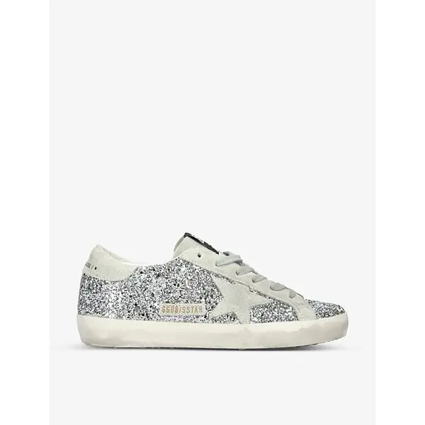 GOLDEN GOOSE Super-star Suede And Glitter Trainers