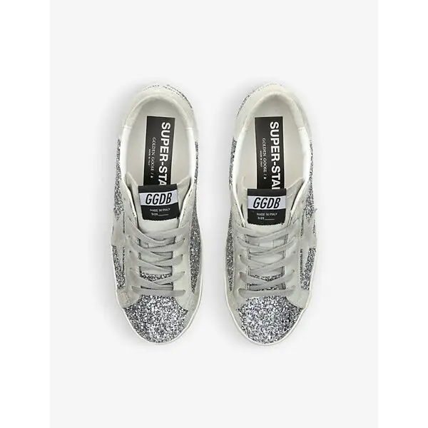 GOLDEN GOOSE Super-star Suede And Glitter Trainers
