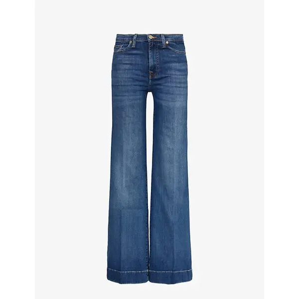 7 For All Mankind Modern Dojo Flared High-rise Stretch-denim Jeans - Soho Light