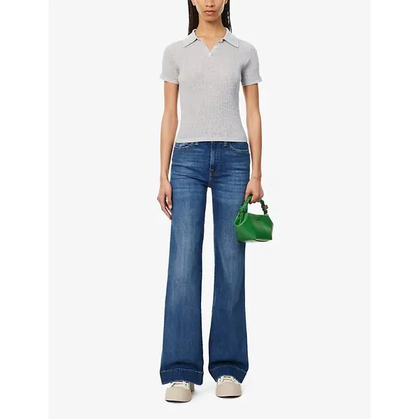 7 For All Mankind Modern Dojo Flared High-rise Stretch-denim Jeans - Soho Light
