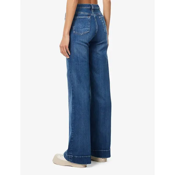 7 For All Mankind Modern Dojo Flared High-rise Stretch-denim Jeans - Soho Light