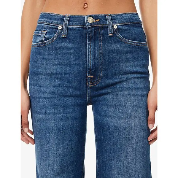 7 For All Mankind Modern Dojo Flared High-rise Stretch-denim Jeans - Soho Light