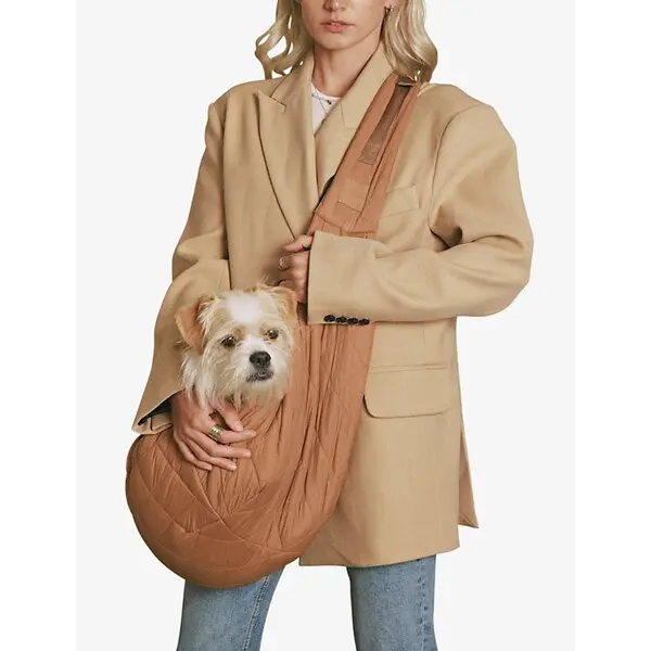 MAXBONE Quilted Woven Sling Dog Carrier - Camel