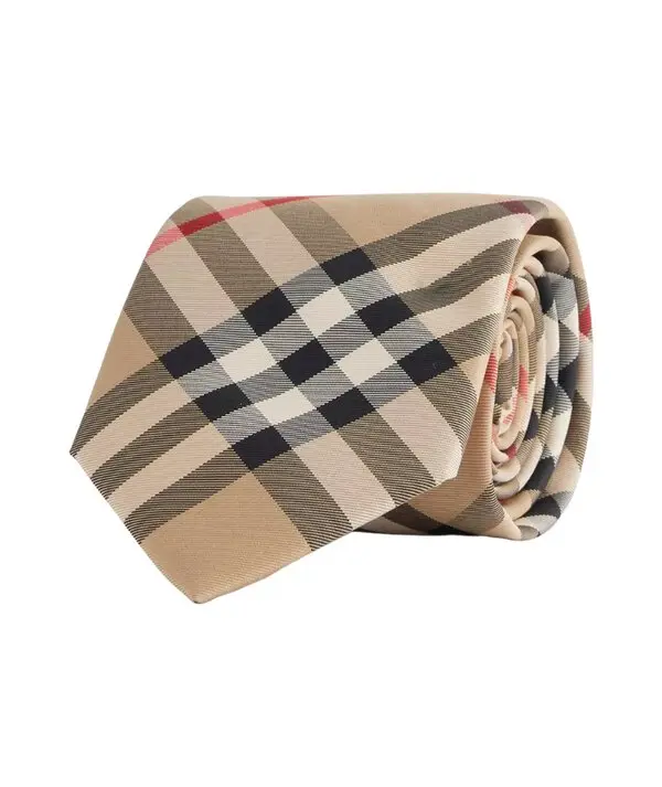 Burberry Check-print Silk Tie - Archive Beige