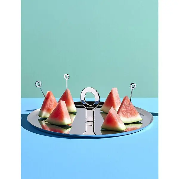 Christofle Circular Polished Stainless Steel Cocktail Plate 27cm