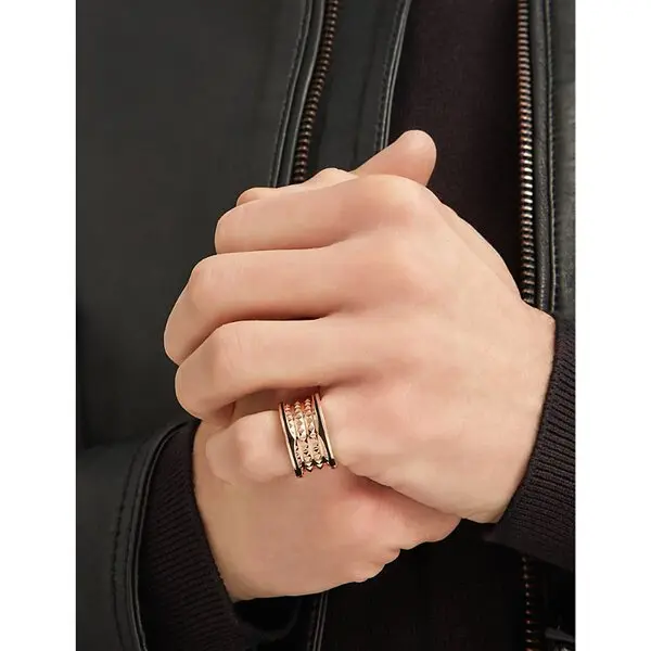 BVLGARI B.zero1 Rock 18ct Rose-gold And Ceramic Ring