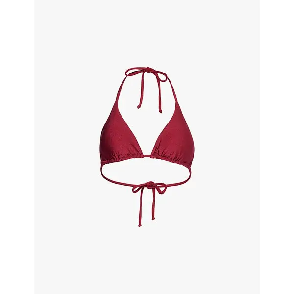GRACEJACOB Triangle Bikini Top - Maroon