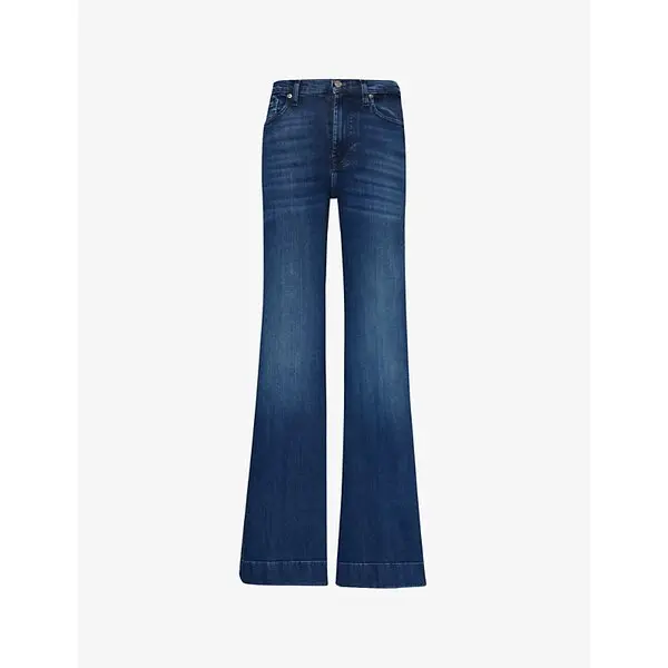 7 For All Mankind Modern Dojo Flared-leg High-rise Jeans - Soho Dark