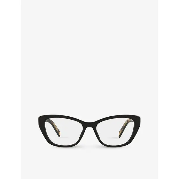 Prada Pr 19wv Cat Eye-frame Acetate Optical Glasses - Black