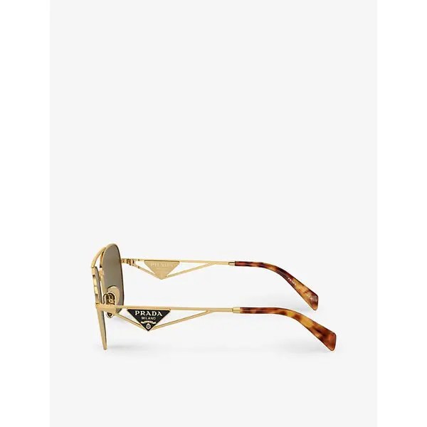 Prada Aviator-frame Metal Sunglasses