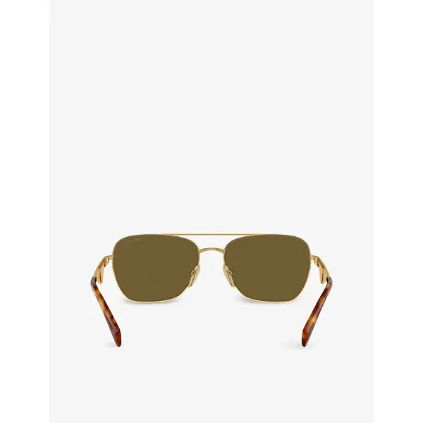 Prada Aviator-frame Metal Sunglasses