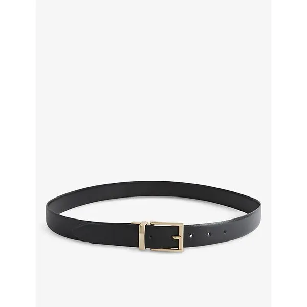 REISS Reversible Leather Belt - Black
