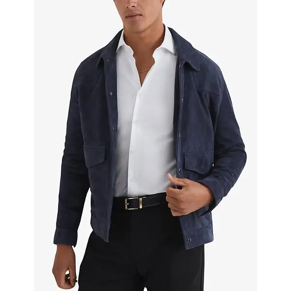 REISS Reversible Leather Belt - Black