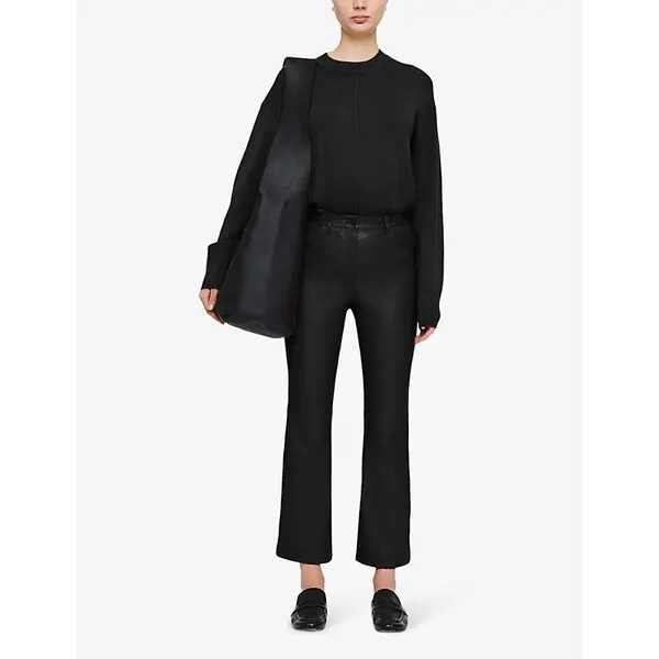 JOSEPH Duke Flared-leg Leather Trousers - Black