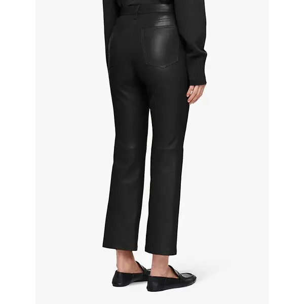 JOSEPH Duke Flared-leg Leather Trousers - Black