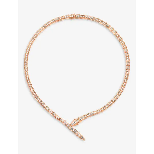 BVLGARI Serpenti Viper 18ct Rose-gold And Diamond Necklace - Rose Gold