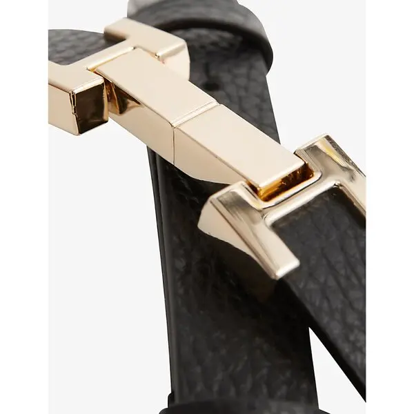 REISS Hayley Hinged-buckle Leather Belt