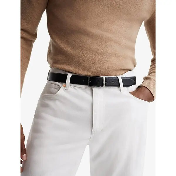 REISS Ricky Reversible Leather Belt - Black/dark Brow
