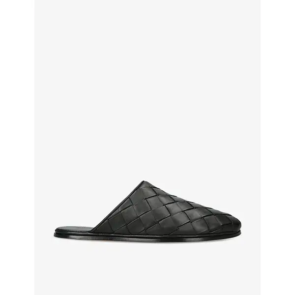 Bottega Veneta Black Woven Leather Slip-On Mules Bottega Veneta Blink 90MM Intrecciato Leather Mules | Saks  main image 4