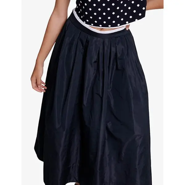 Maje Flared Maxi Skirt - Noir / Gris