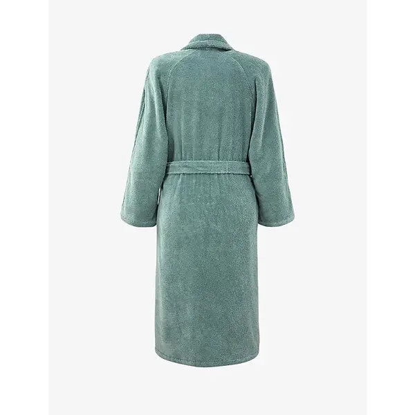YVES DELORME Etoile Logo-embroidered Cotton-blend Bathrobe - Fjord