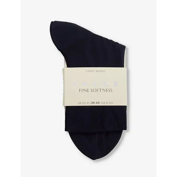 Falke Fine Softness Stretch Woven-blend Socks - 6370 Dark Navy
