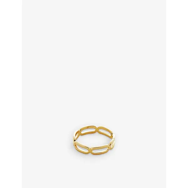 Monica Vinader Paperclip Chain Link Ring - Yellow Gold
