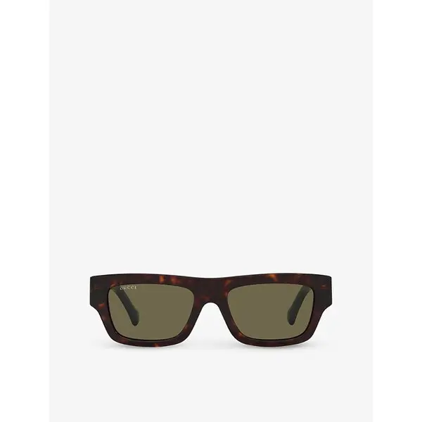 Gucci Gg1301s Rectangle-frame Sunglasses - Brown
