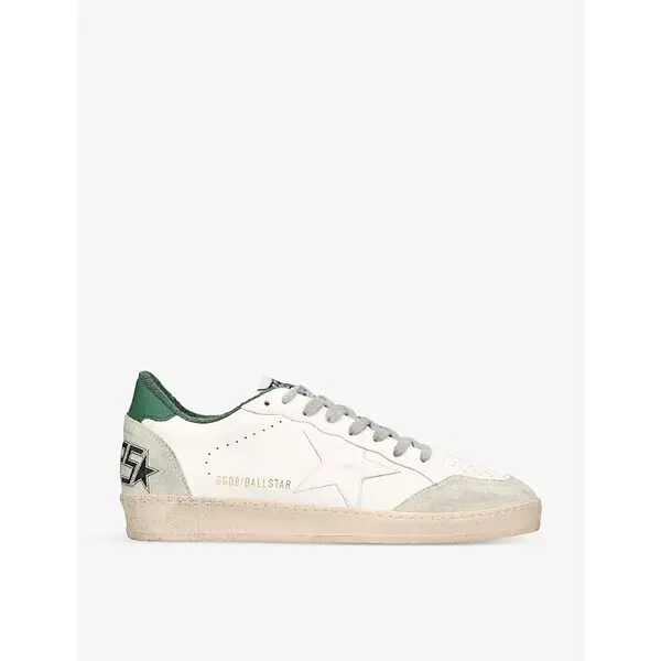 GOLDEN GOOSE Ballstar Logo-print Leather Low-top Trainers - Green Oth