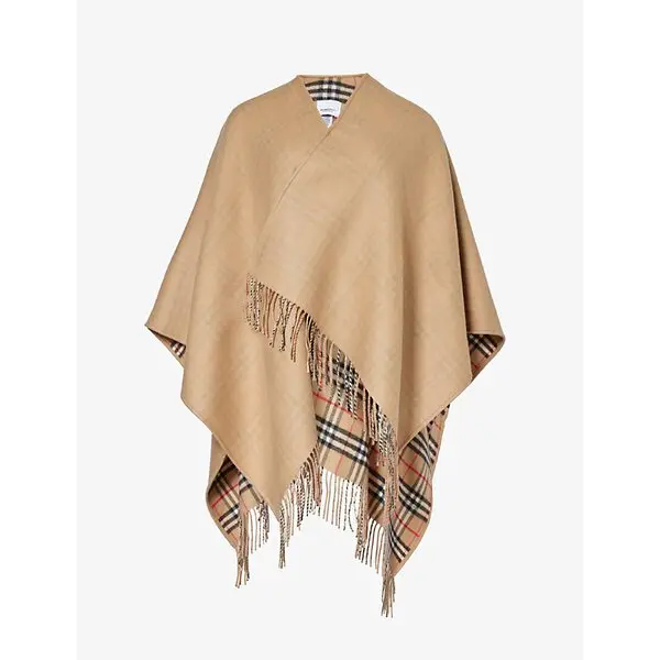 Burberry Vintage Check Wool Cape - Archive Beige