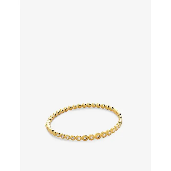 Monica Vinader Graduated Diamond And 18ct Gold-vermeil Bracelet - Yellow Gold