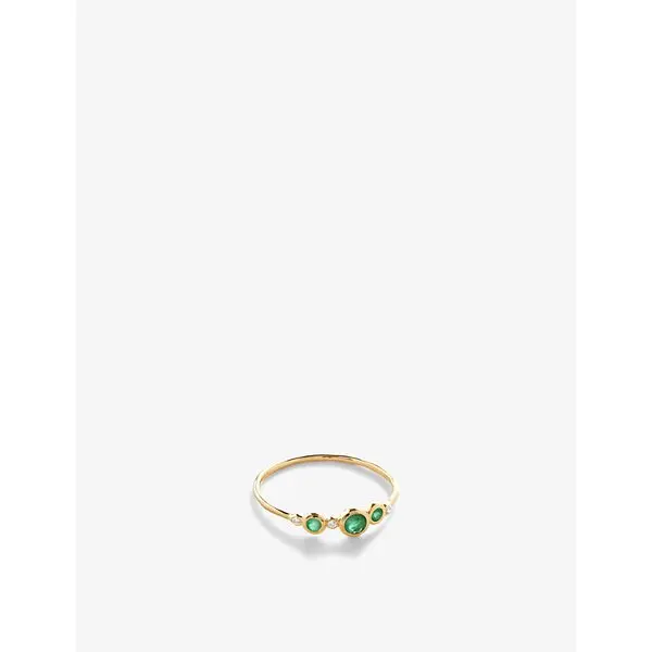 Monica Vinader Cluster Emerald And Diamond Ring - Yellow Gold