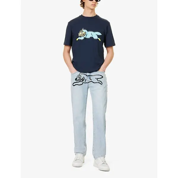 ICECREAM Running Dog Graphic-print Straight-leg Regular-fit Jeans