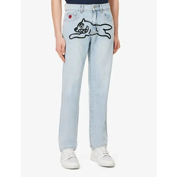 ICECREAM Running Dog Graphic-print Straight-leg Regular-fit Jeans