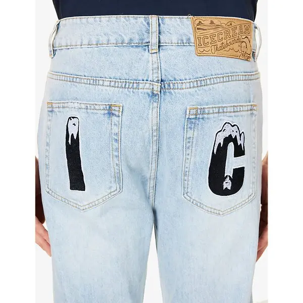 ICECREAM Running Dog Graphic-print Straight-leg Regular-fit Jeans