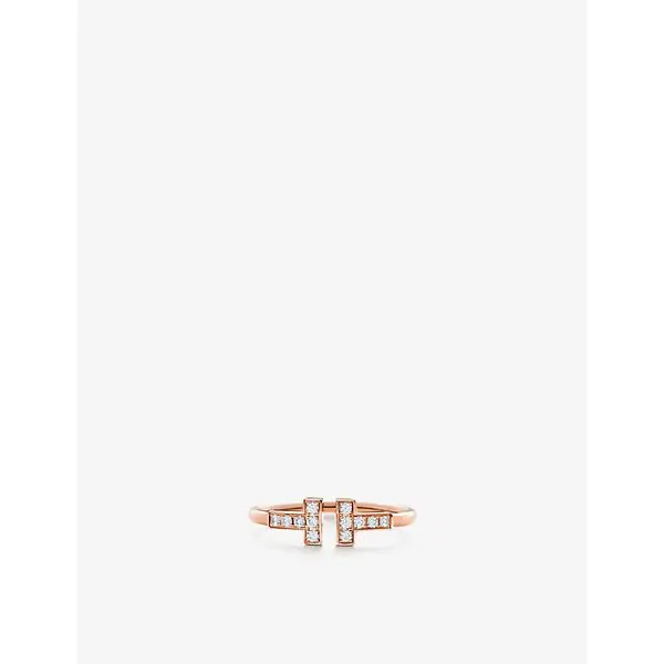 Tiffany & Co. T 18ct Rose-gold And Diamond Wire Ring - One-color