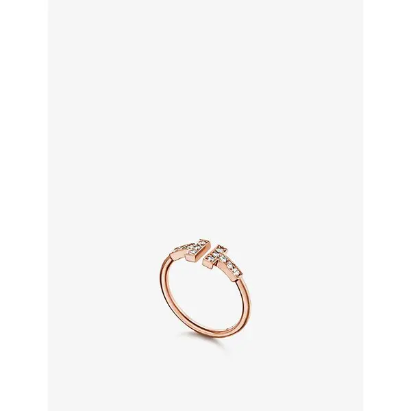 Tiffany & Co. T 18ct Rose Gold And Diamond Wire Ring