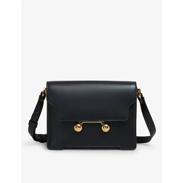 Marni Trunkeroo Leather Shoulder Bag - Black