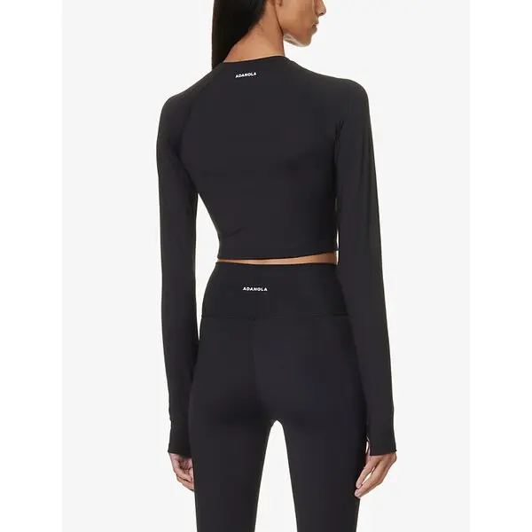ADANOLA Fitted Long-sleeved Cropped T-shirt