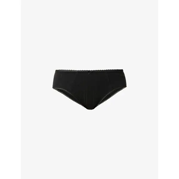 COU COU Cosy Pointelle Organic-cotton Briefs - 2black