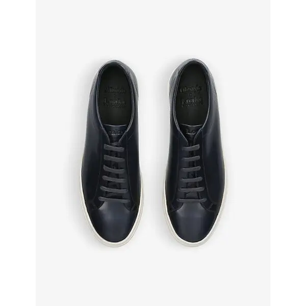 LOAKE Sprint Contrast-stitch Leather Low-top Trainers - Navy